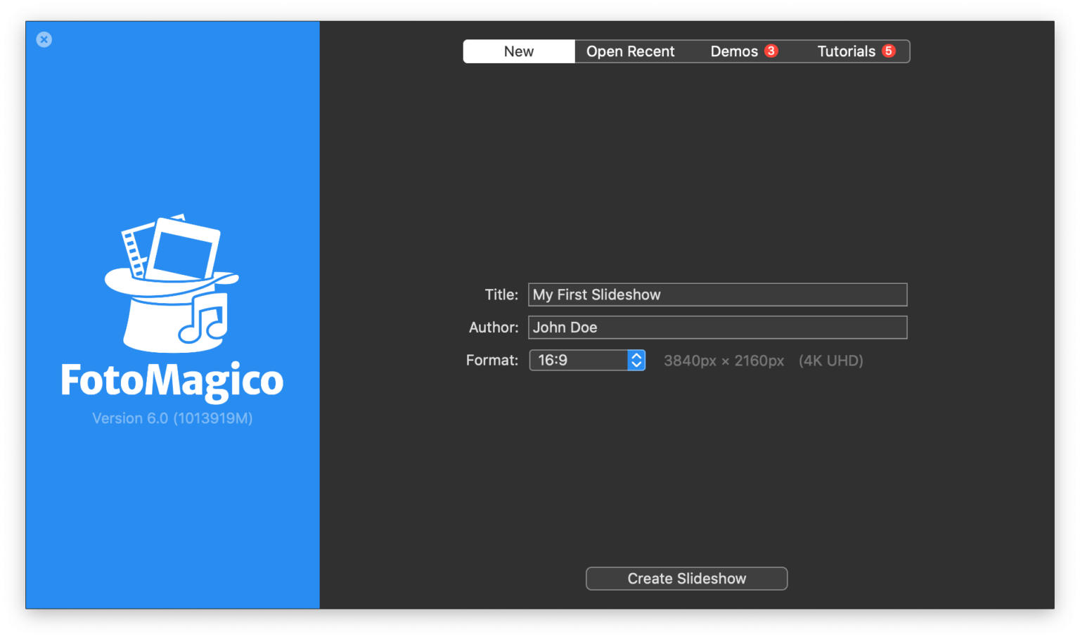 Crear y abrir presentaciones de diapositivas - FotoMagico