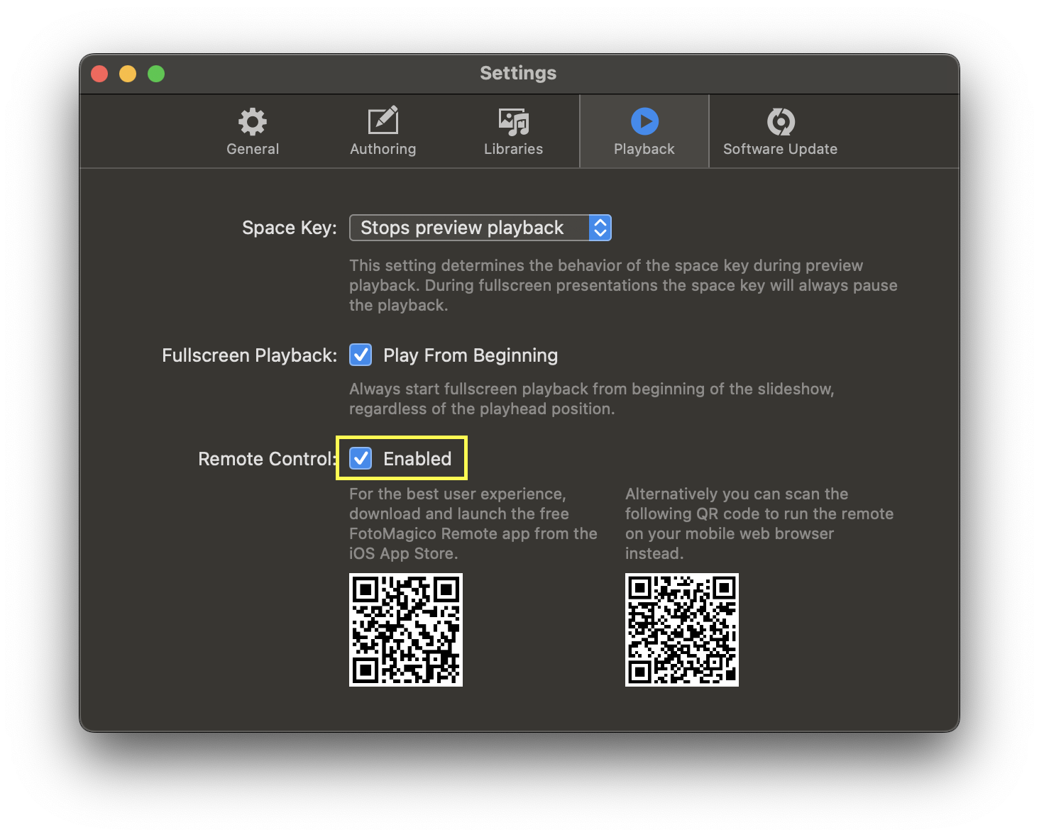 Uso del mando a distancia FotoMagico - FotoMagico